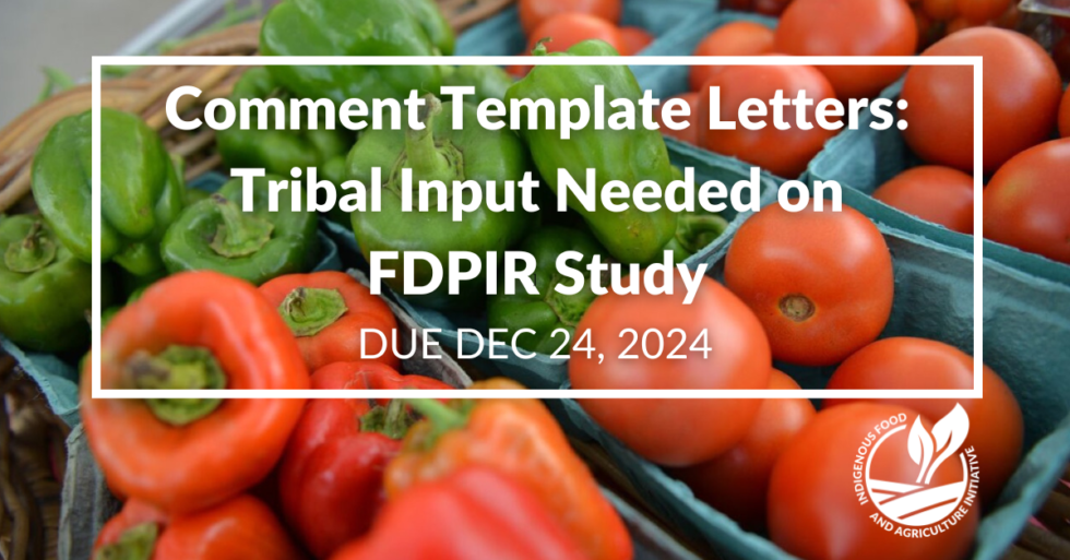 Comment Template Letters: Tribal Input needed on FDPIR Study ...